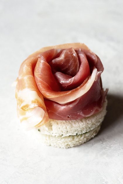 Prosciutto Rose Tea Sandwiches - Oh, How Civilized